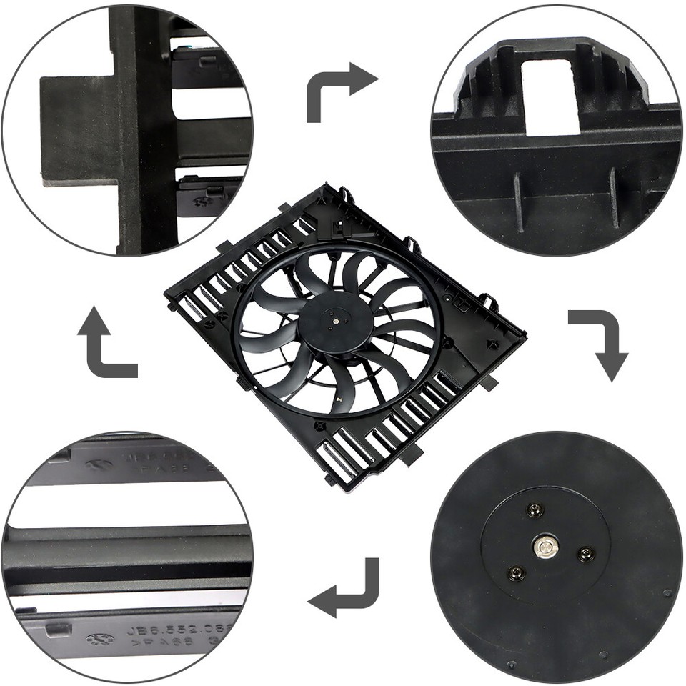 Radiator Cooling Fan Assembly 95810606120 Fit For Porsche Cayenne 2011 ...