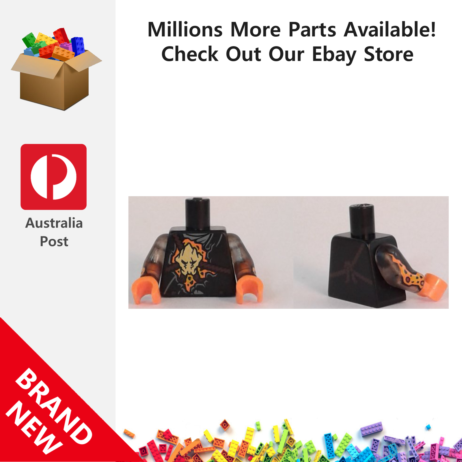 Genuine LEGO™ Black Torso Ninjago Robe with Brown 973 6156035 New | eBay