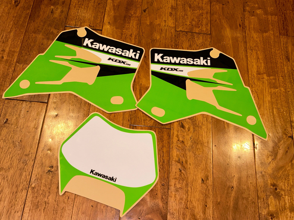 2005-06 KAWASAKI KDX 200 GRAPHICS OEM SHROUD DECAL GRAPHICS KIT ...
