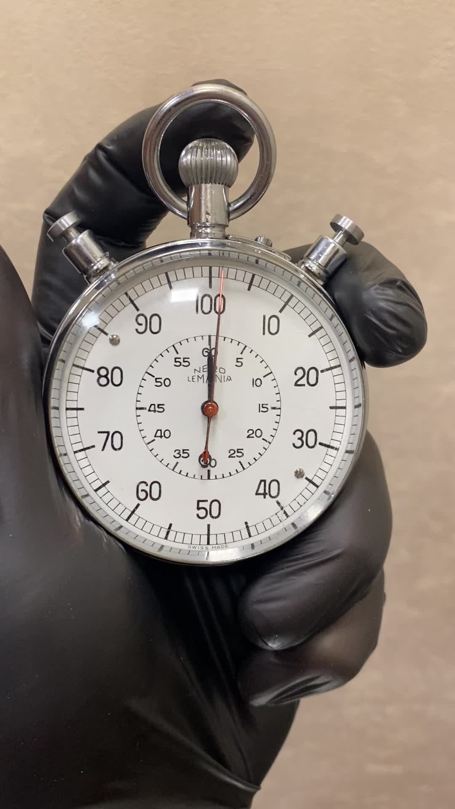 Rare Vintage NERO LEMANIA Stopwatch Mechanical Chronometer 1/100 ...