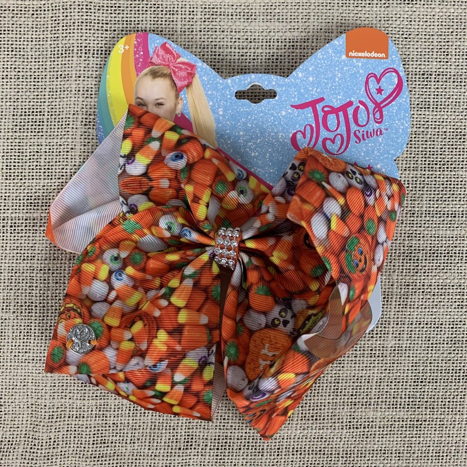 Jojo Siwa Halloween Orange Candy Pumpkin Eyeball Witchy Scary Hair Bow ...