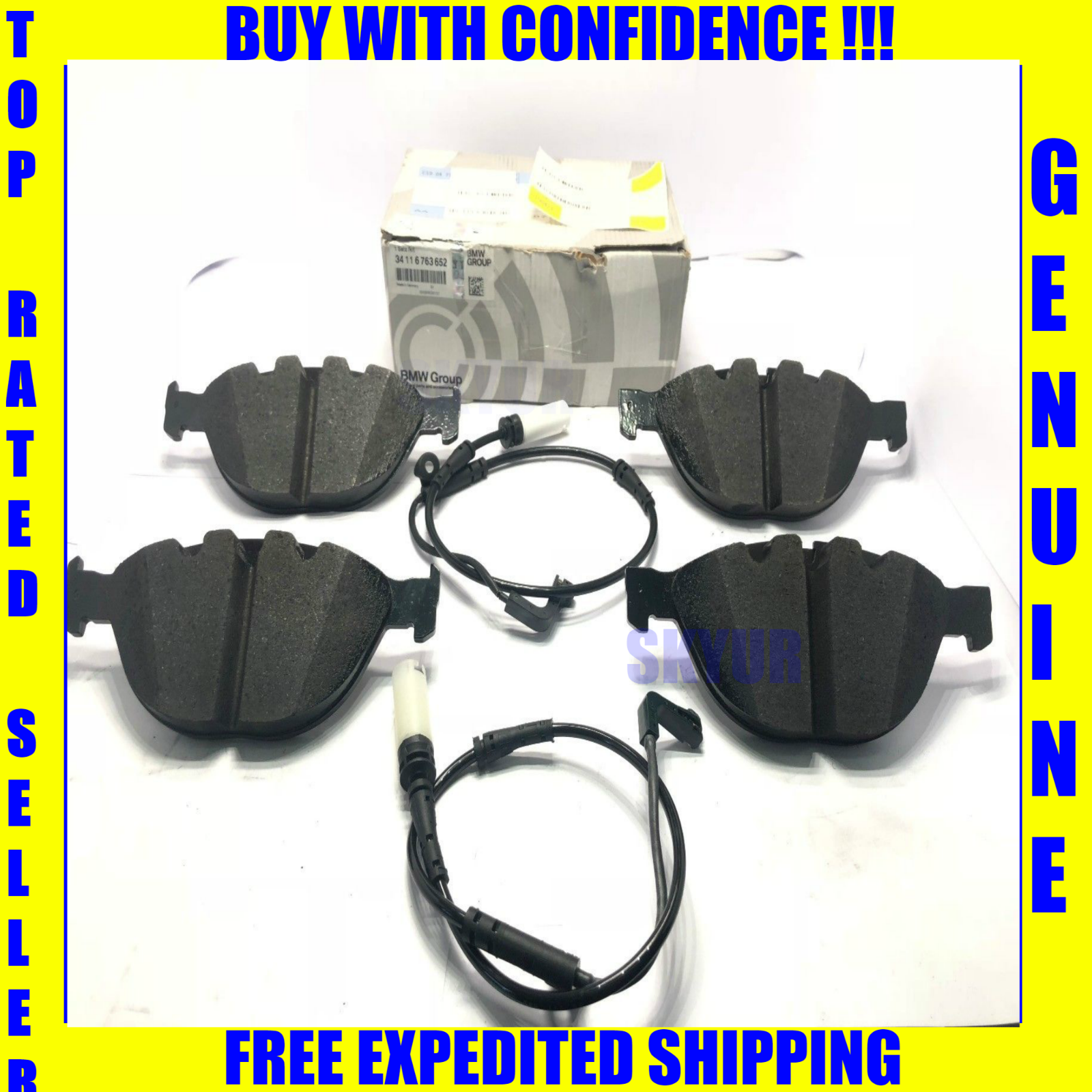 BMW E60 E63 E64 Front Brake Pads Set With Sensors M5 M6 ALPINA B7 ...