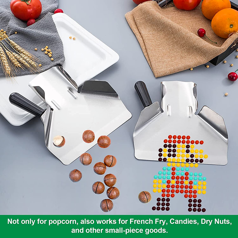 2 Pack Popcorn Scoop Stainless Steel French Fry Scooper Scoop Quick ...