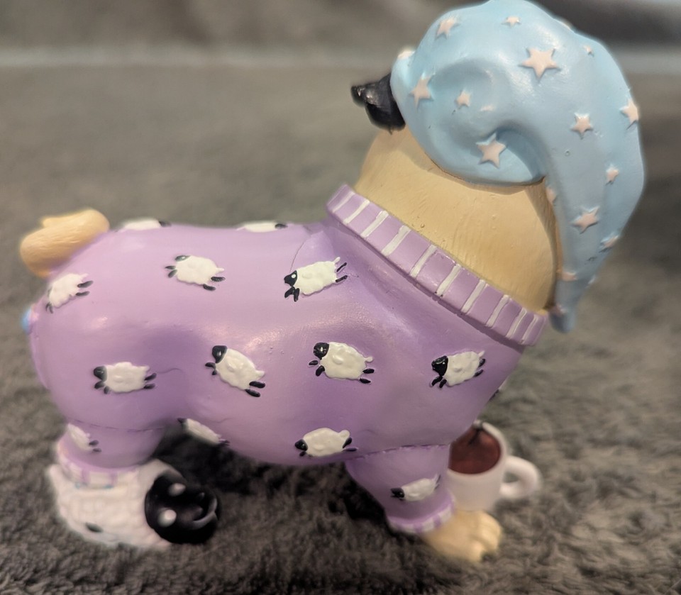 Rare Pugnacious Pug Westland Purple Sheep Pajamas Pug Figurine | eBay