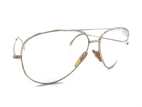 Gold Metal Large Aviator Sunglasses Light Brown Glass Lens Designer Men ...