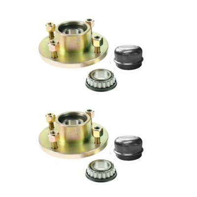 Pair of Trailer Cast Wheel Hubs 4 Stud 4" PCD - SUIT 1" Axle Shaft ...