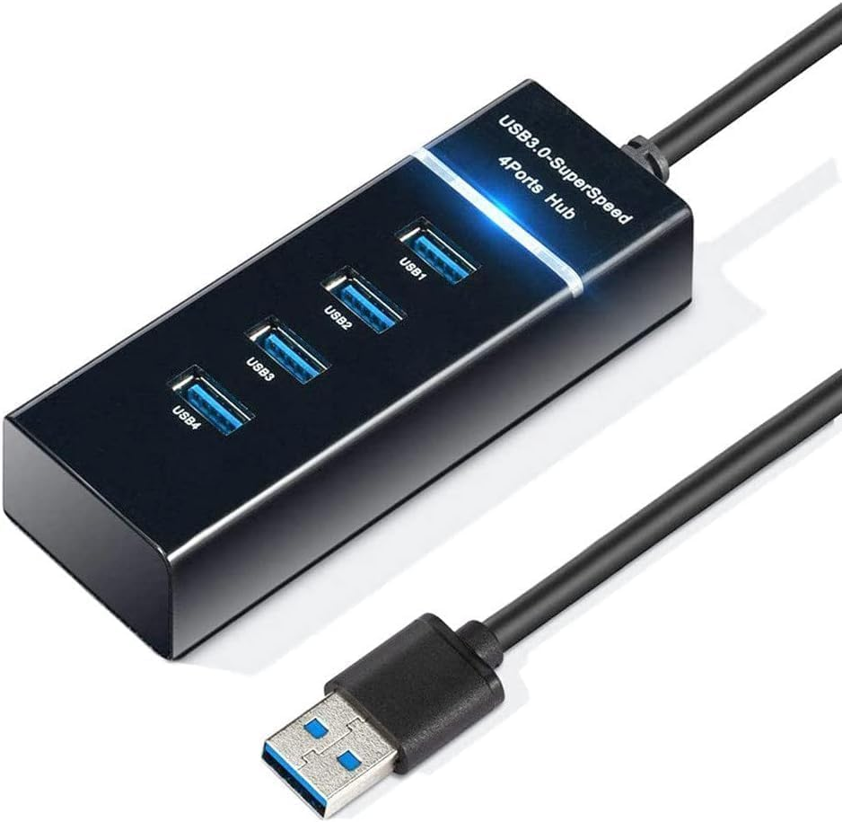 High Speed USB 3.0 Hub 4 Port Splitter Adapter with Active Power Supply ...