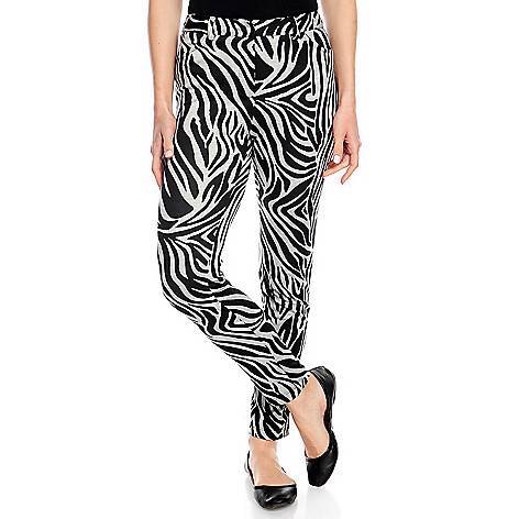 NEW - The Countess Collection Printed Knit Two-Pocket Slim Leg Pants ...