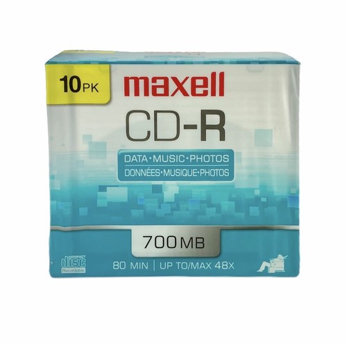 Maxell CD-R 10pack 700MB 80 Min Data Music Photos Blank Media Discs | eBay