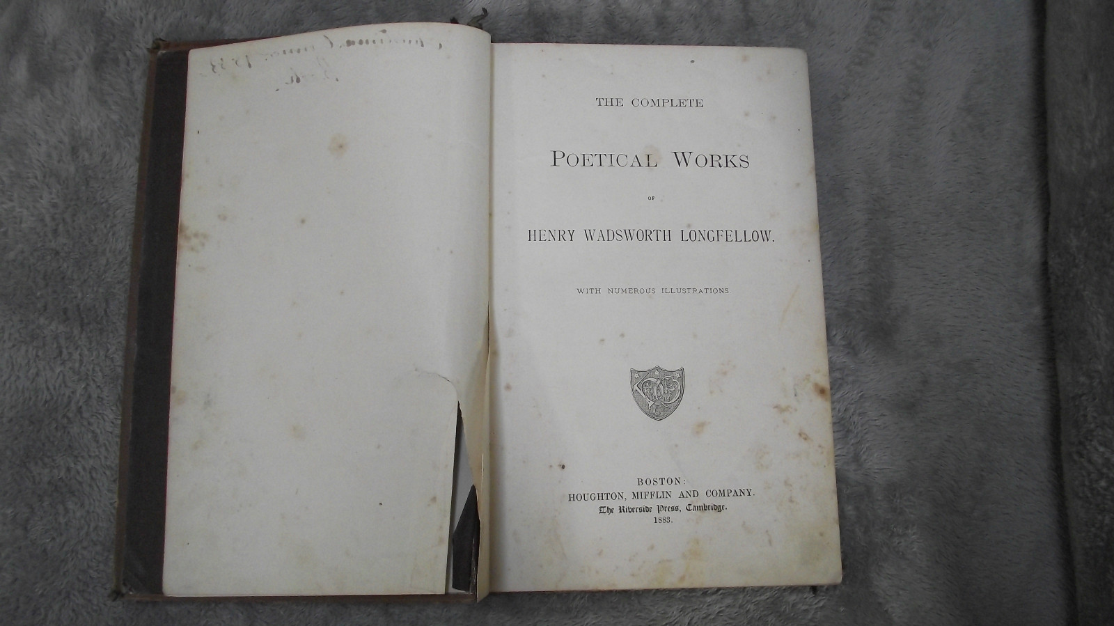 1883 The Poetical Works by Henry W. Longfellow Illustrated pub.Houghton ...