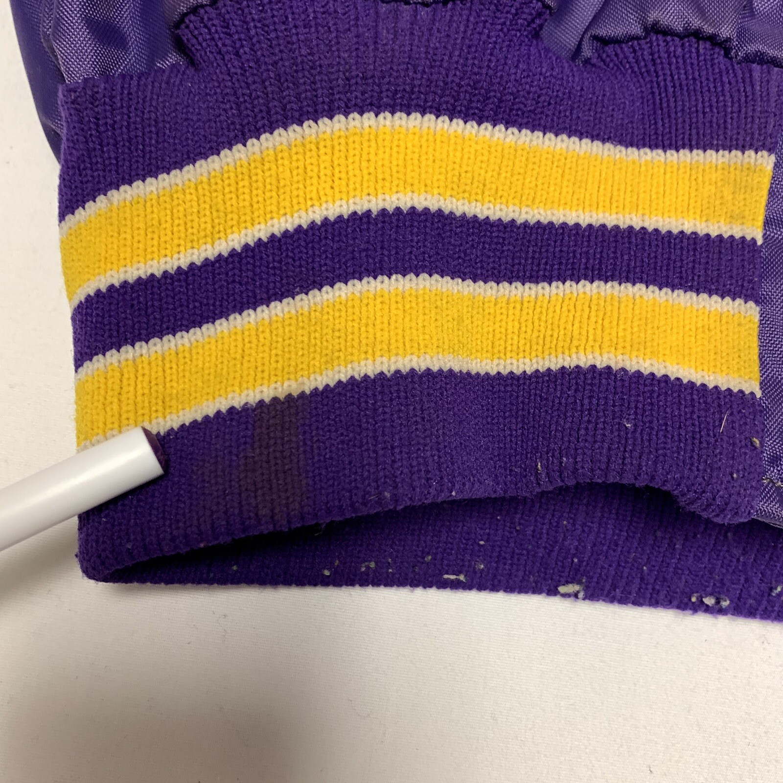 Vtg Nylon Varsity Jacket Sz Large Purple Baseball P Patch Made in USA ...