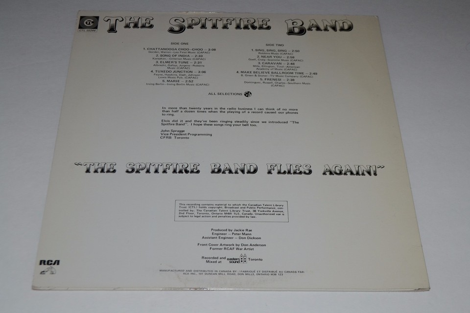 The Spitfire Band~The Spitfire Band Flies Again~RCA CTL S5244~FAST ...