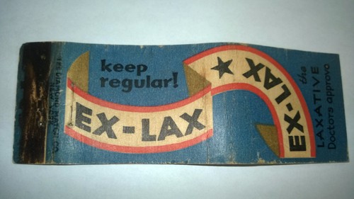 RARE OLD Vintage "EX-LAX. THE LAXATIVE DOCTORS APPROVE.". matchbook ...