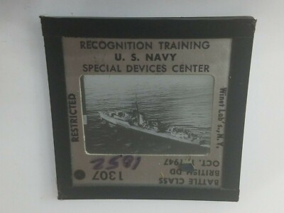 1052 PHOTO GLASS SLIDE PLANE/SHIP Military BATTLE CLASS BRITISH DD 1947 ...