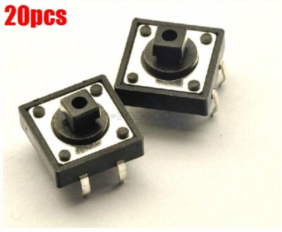 20Pcs TC-1212T 12X12X7.3 Mm Tact Tactile Push Button Momentary DIP ...