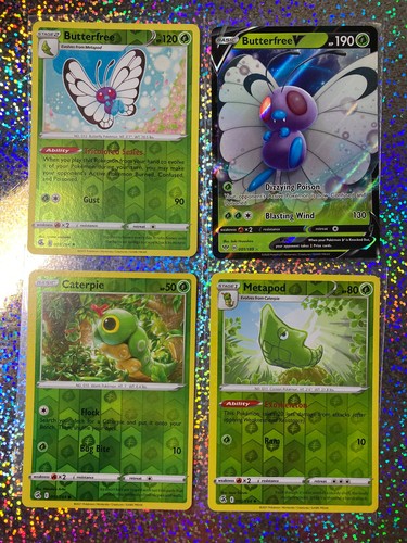 Pokemon TCG: Ultra Rare 001/189 Butterfree V; Reverse Holo 003/264 ...