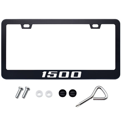 Metal Black License Plate Tag Frame Cover Fit For Dodge Ram 1500 Crew ...