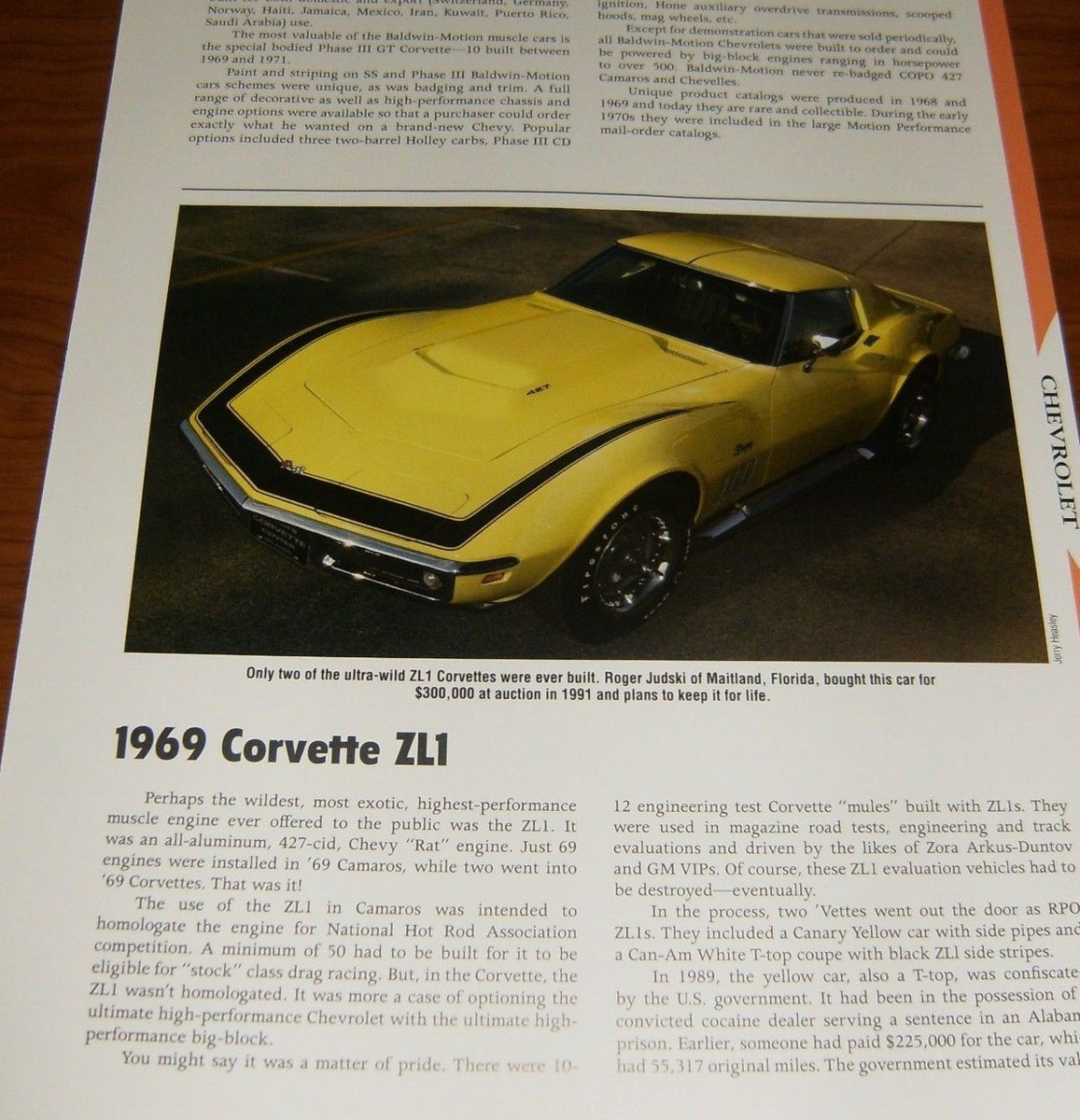 69 Corvette Specifications 1969 Corvette