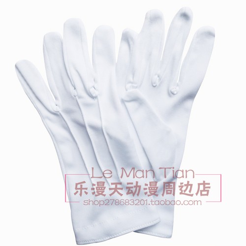 Anime Black Butler Sebastian Yuichiro Cosplay White Gloves with Button ...