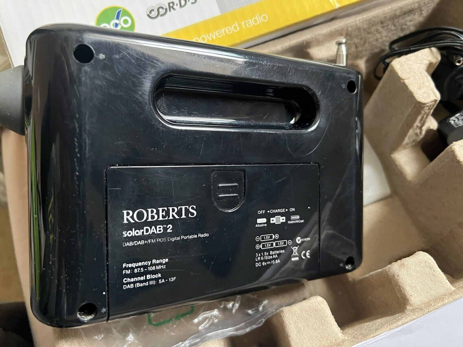 Roberts Solar DAB 2 DAB/FM Black Radio +R Batteries Complete kit in Original Box | eBay