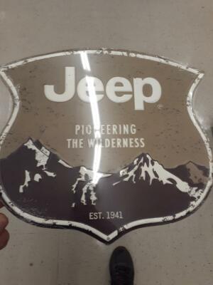 JEEP PIONEERING METAL SIGN 11 BY 11 INCHES RAISED LETTERS MAN CAVE ...