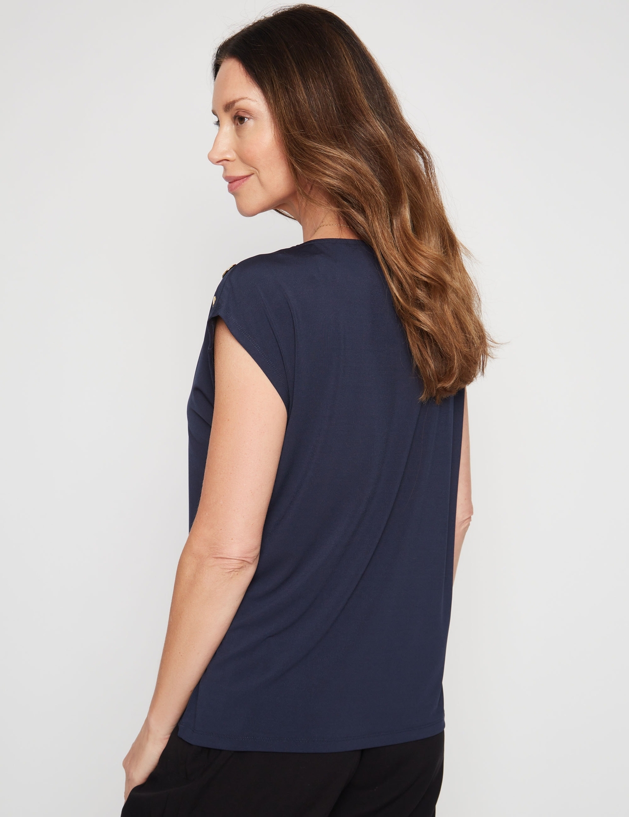 MILLERS - Womens Tops - Extended Sleeve Top With Button Shoulder Detail ...