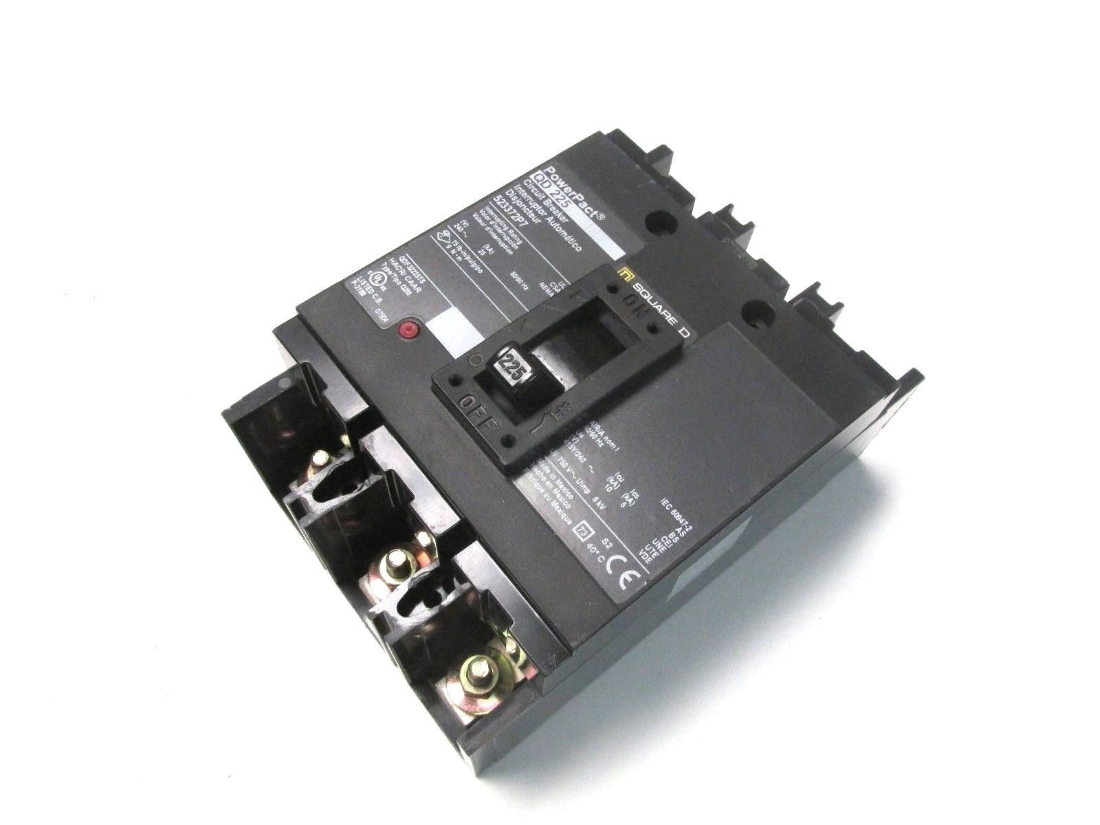 NEW ... Square D QD 225 PowerPact Circuit Breaker 225A Cat# QDF32225TS ...