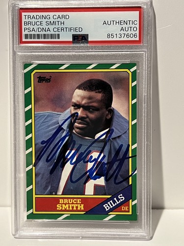 BRUCE SMITH 1986 Topps Signed Auto Autographed Rookie RC Buffalo Bills ...