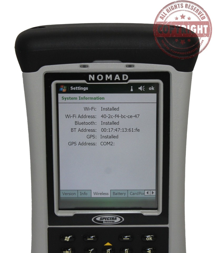 SPECTRA NOMAD SURVEY PRO DATA COLLECTOR, TOTAL STATION, TRIMBLE, TOPCON ...