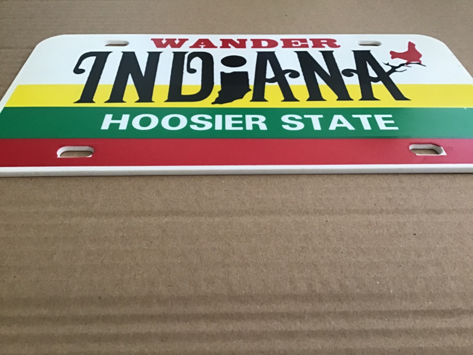 Indiana Wander Hoosier License Plate Tag Booster VintageThick Plastic ...