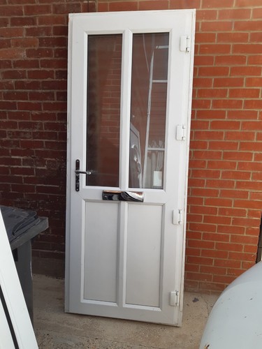 Old Used Large Heavy Upvc Double Glazed Front Door No Key In Frame Does ...