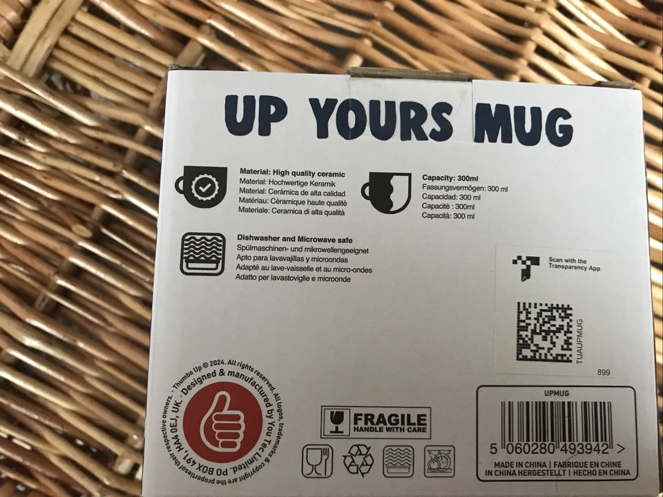 Up Yours Mug Prank Middle Finger Funny In a Box Pop Up Coffee Surprise ...