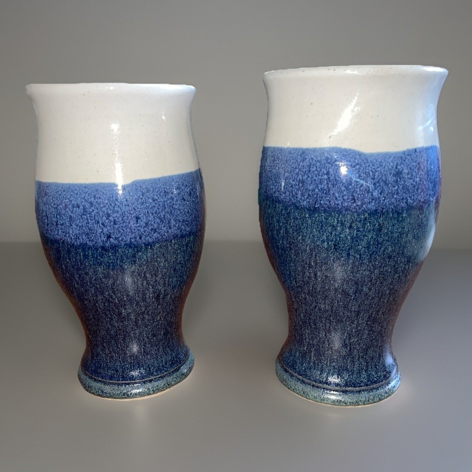 Two Carlburg Studio Pottery Handmade Handwarmer Tumblers, Montana | eBay