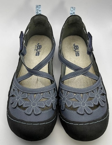 Women’s Jambu JBU Shoes 10 M Blue Gray Wildflower Pebbled Leather ...