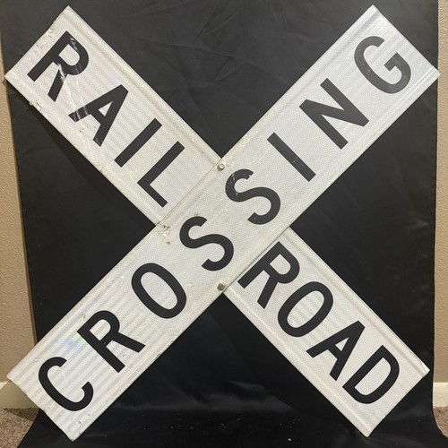 Authentic Beveled Railroad Crossbuck Reflective Aluminum Sign Partial ...