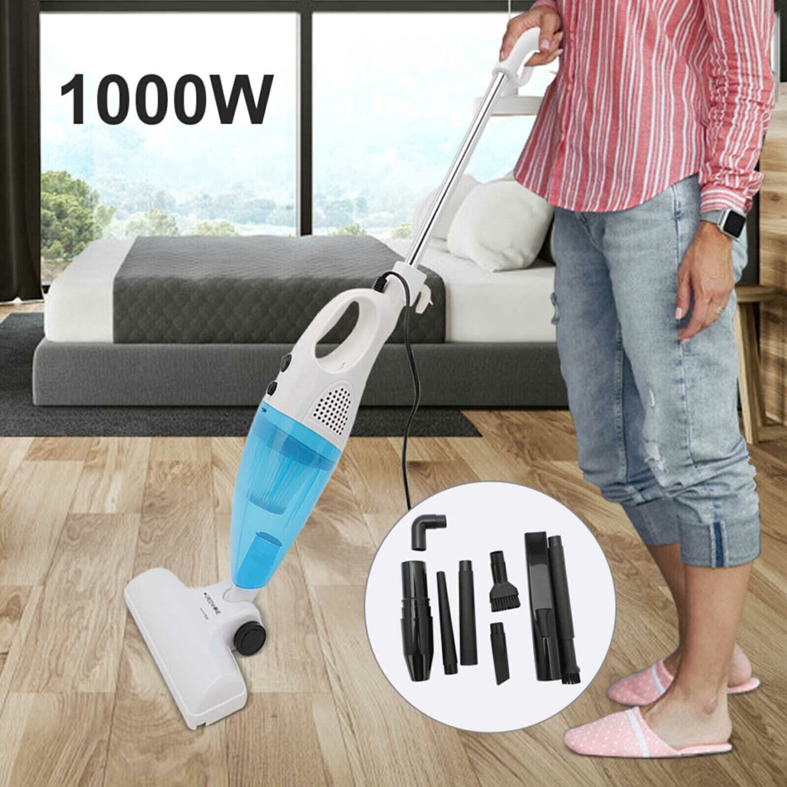 1000W 2 IN1 Stick Powerful Vacuum Cleaner Hoover Upright Handheld Bagless Vacuum | eBay