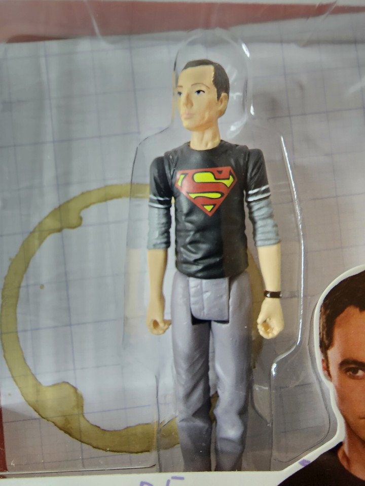 The Big Bang Theory Action Figure Black Superman Shirt Sheldon Cooper 3 ...