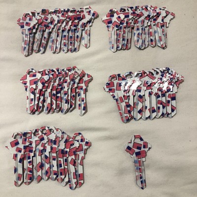 50 SC1 Color House Key Blanks UF2 Locksmith Uncut Schlage — USA Flag 02 ...