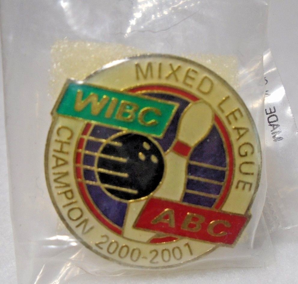 Vintage ABC WIBC Mixed League Bowling Champion 2000-2001 Pin 1" | eBay