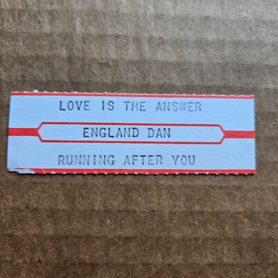 ENGLAND DAN Love Is The Answer JUKEBOX STRIP Record 45 rpm 7" | eBay
