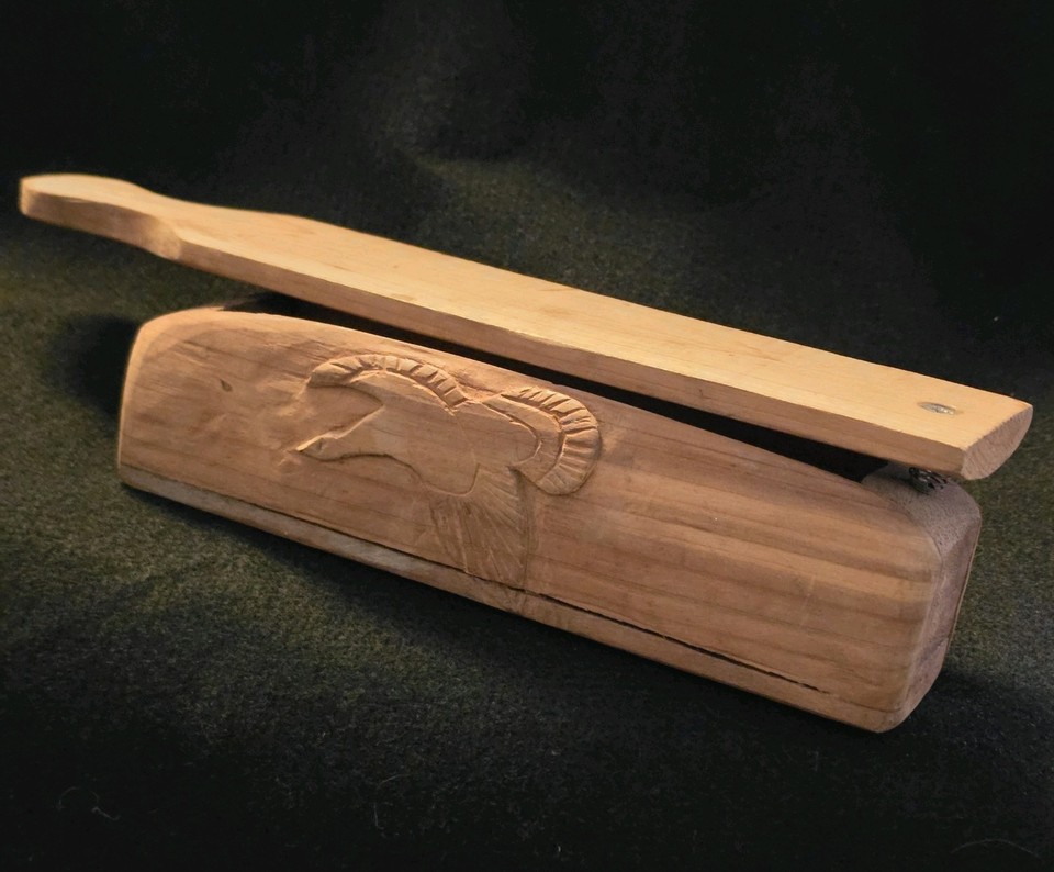Turkey Box Call With Fokie Turkey and Shotgun Carved on the Sides of ...