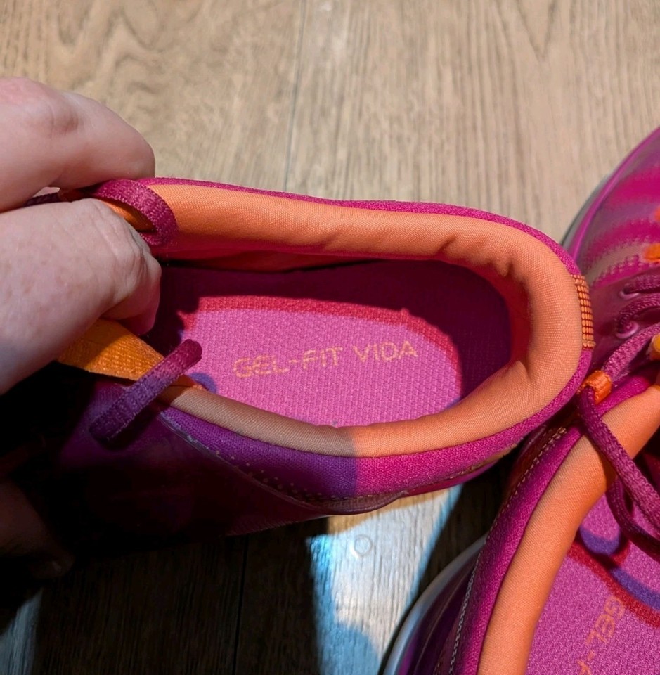 ASICS Gel Fit Vida Lace Up Trainers Pink Coral Ladies Size UK 6.5 ...