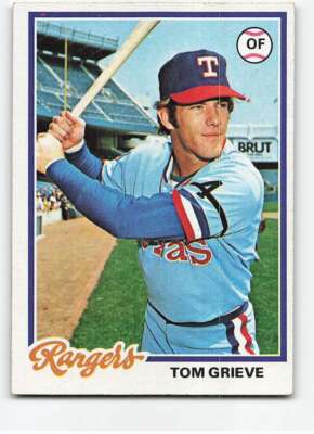 1978 Topps #337 Tom Grieve VG/EX Very Good/Excellent Rangers ID:125628 ...