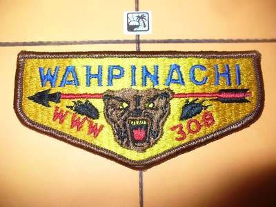OA Wahpinachi Lodge 308,S-3b,1960s, Colorful Bear Flap,21,128,222,512 ...