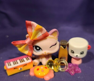 Authentic Littlest Pet Shop LPS 1481 Purple Pink Winking Baby Kitten ...