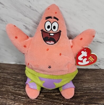 ☆LOOK☆ ~Ty Beanie Baby - PATRICK STAR 7" From Spongebob Squarepants~ ☆🆓 ...