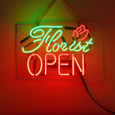 Florist Open Neon Sign Light Floral Shop Wall Hanging Handcraft Artwork ...