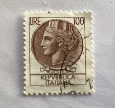 1968 Coin Of Syracuse Repvbblica Italiana 100 Lire Stamp/ Italian Stamp ...