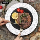100 Pcs Charger Plates Bulk 13'' Round Dinner Plate Chargers for ...