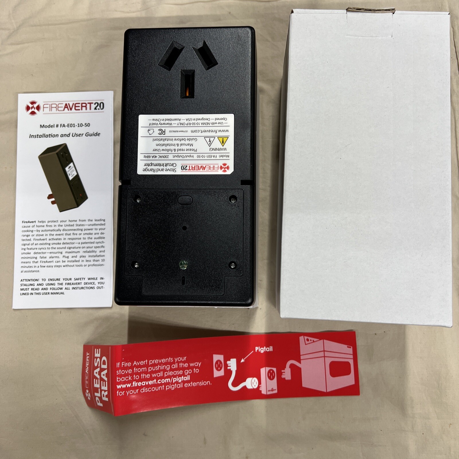 Fire Avert Electric Auto Stove Shut-off Safety Device 3 Prong FA-E01-10 ...